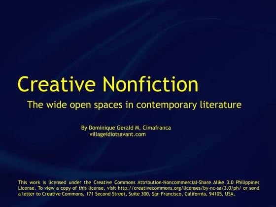 Introduction to Creative Writing | PPT