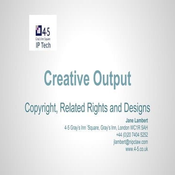 Creative Output | PDF | Law