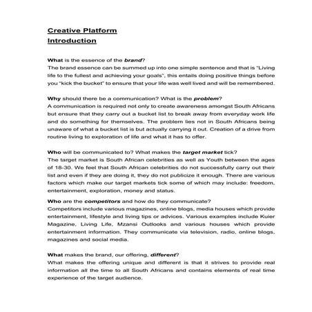 Creative platform | PDF