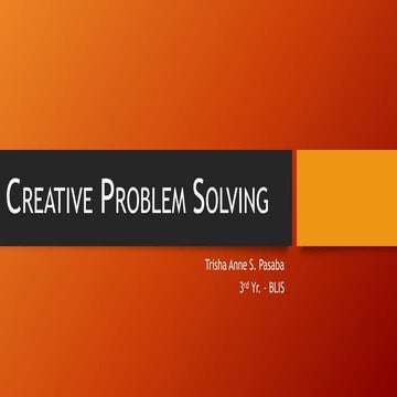 Creative Problem Solving | PPT