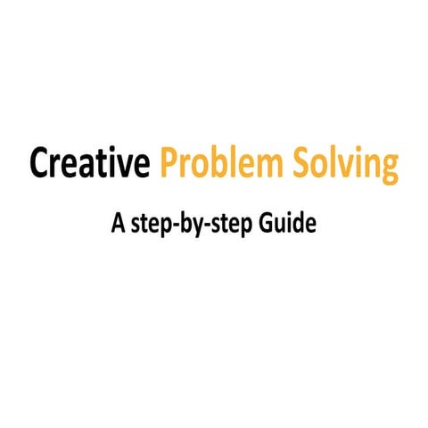Techniques For Creative Problem Solving