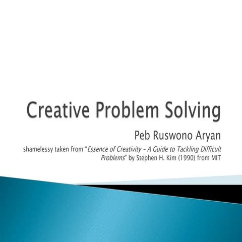 Creative problem solving | PPTX