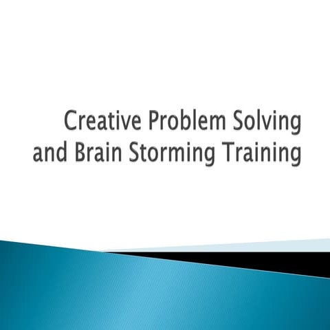 Creative problem solving training | PDF