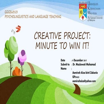 Creative project for psycholinguistics and language teaching (ss) | PPTX