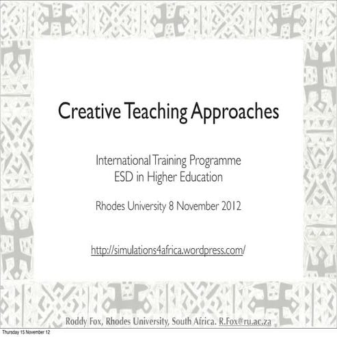Creative teaching approaches | PDF