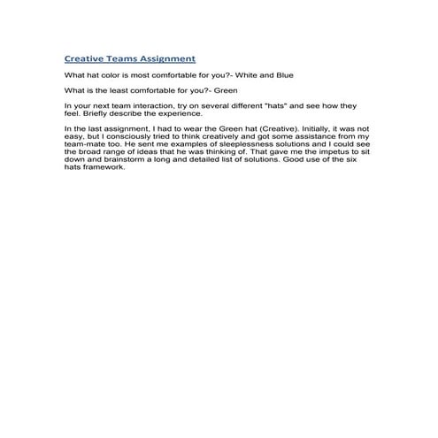 Creative teams assignment (amit anand) | DOCX
