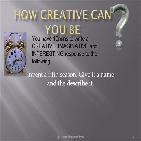 Creative 10 minute activities | PPT