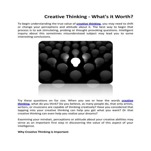 Creative Thinking | PPTX