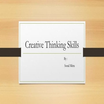 Creative thinking | PPT