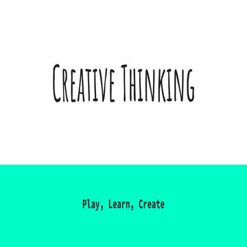 Being Creative in Everyday Life | PPTX