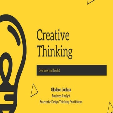 Creative Thinking Overview and Toolkit | PPT