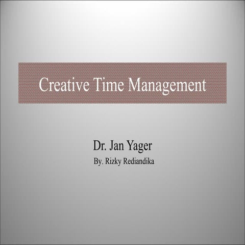 Creative Time Management | PPT