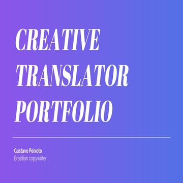 Creative Translator Portfolio | PDF