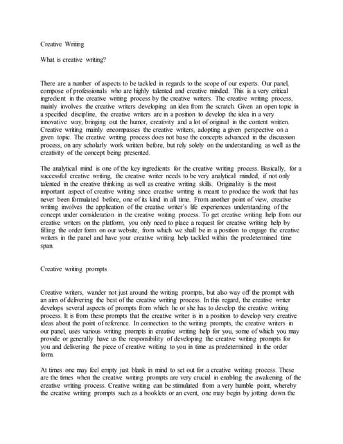 Creative writing help | PDF
