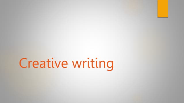 Creative Writing versus Academic Writing | PPTX