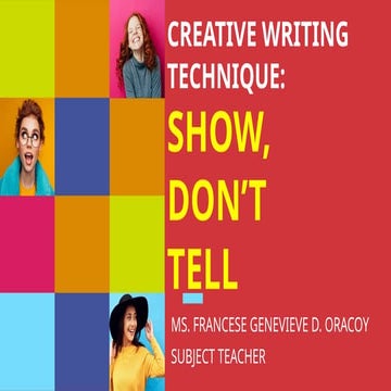 show dont tell english narrative writing tips and trick | PPTX