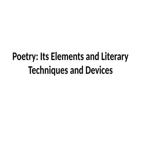 English 9 - Poetry | PPTX