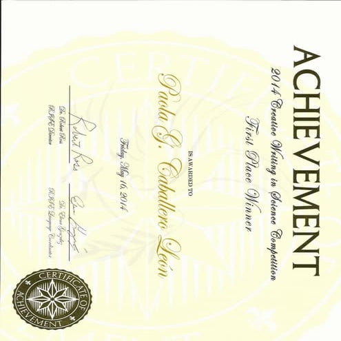 Creative writing contest first place certificate | PDF