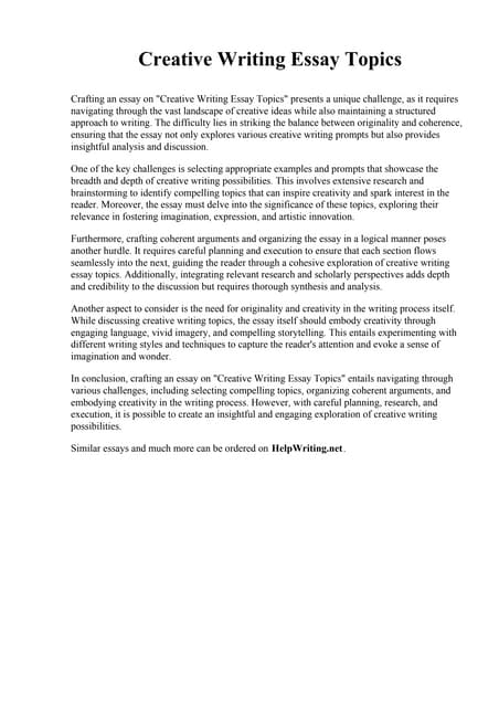 Creative Writing Essay Topics.pdf Creative Writing Essay Topics.pdf