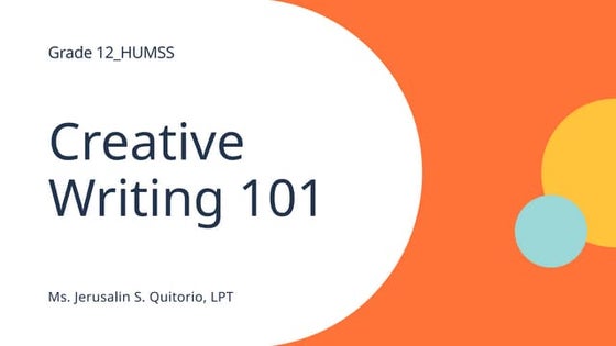 Introduction to Creative Writing | PDF