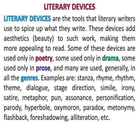 Creative writing: Literary devices | PPTX
