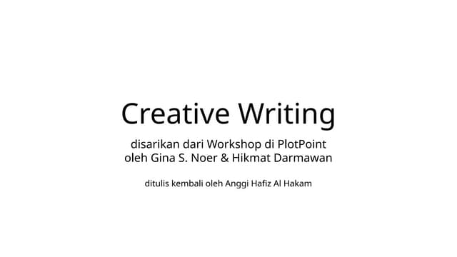 Creative Writing Plotpoint Workshop 2012 Pptx