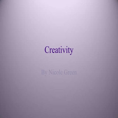 Creativity investigation | PPTX