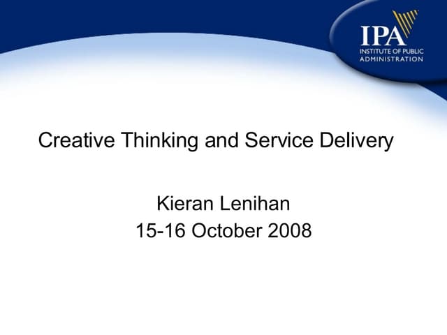 Creative Thinking Presentation | PDF