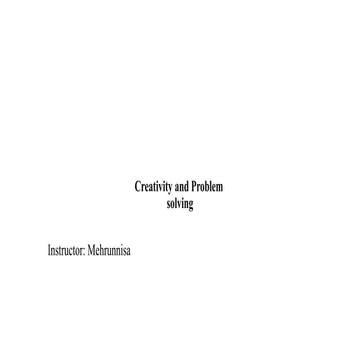 Creativity And Problem Solving Pptx