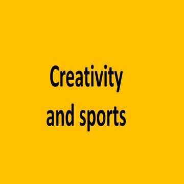 Creativity and sports | PDF