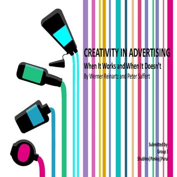 Creativity in advertising group 3 | PPT