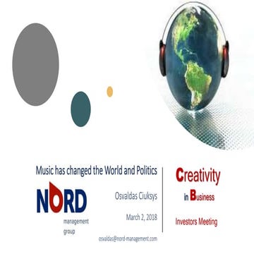Creativity in Business. How Music influences Global Politics | PPTX