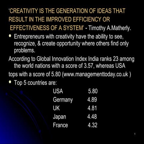 Creativity innovation | PPT