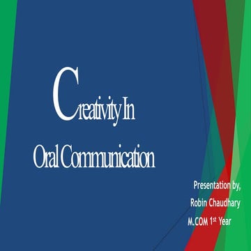Creativity in oral communication | PPTX