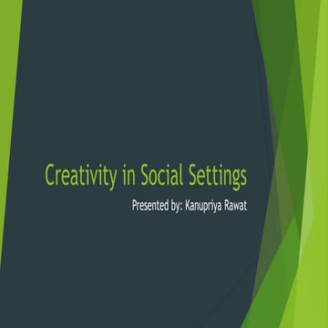 Creativity in social settings | PPT