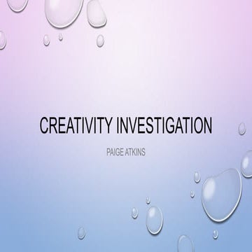 Creativity investigation | PPTX | Horror | Genres