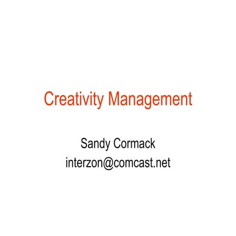 Creativity Management | PPT