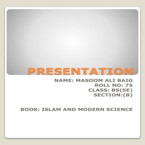 book:ISLAM AND MODERB SCIENCE, WRITTER: Dr.Tahir ul qadri,Minhaj ...
