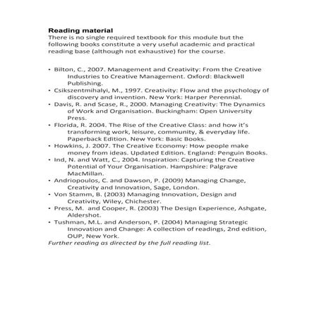 Creativity reading material | PDF