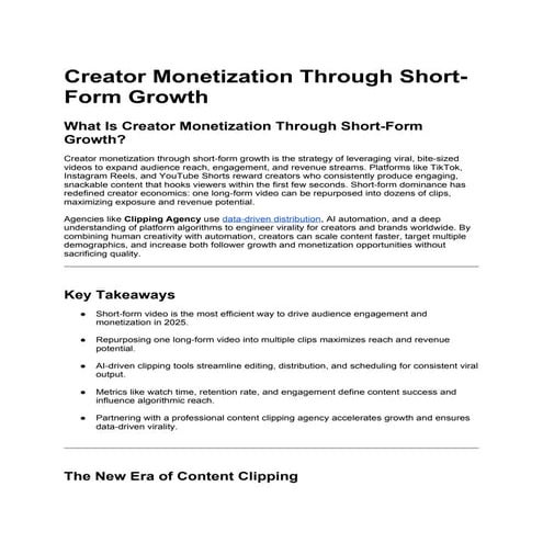 Creator Monetization Through Short-Form Growth.docx