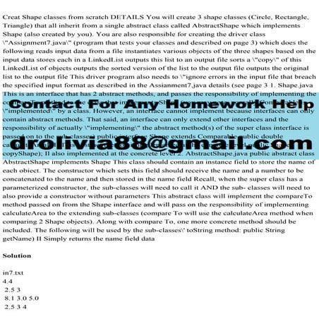 Creat Shape classes from scratch DETAILS You will create 3 shape cla.pdf