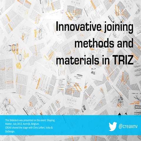 CREAX - Innovative joining methods & materials in TRIZ | PDF
