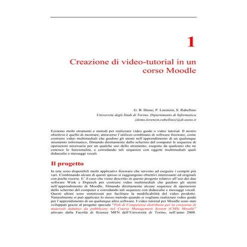 Creazione di video tutorial in un corso moodle | PDF | Video Software ...