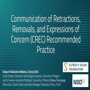 Bakker, Schneider, and Zalm "Communication of Retractions, Removals and ...