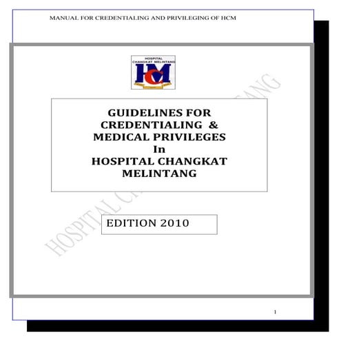 Credentialing manual hcm | DOC