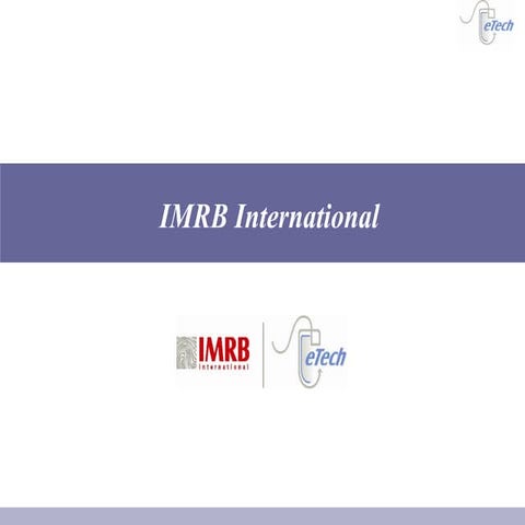 Credentials Imrb International | PPT