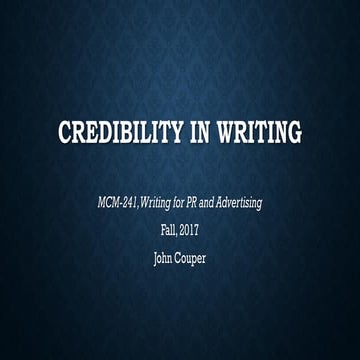 Credibility in writing | PPT