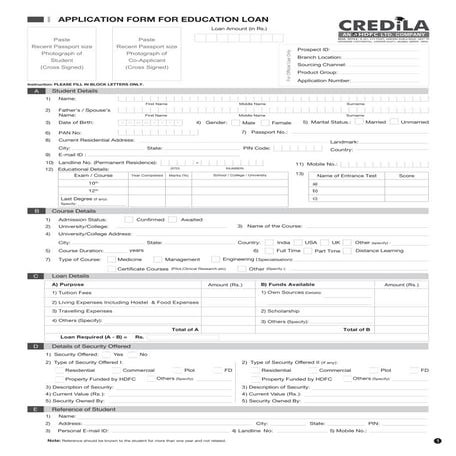 Credila student loan_application_form_v0_6 | PDF | Student Financial ...