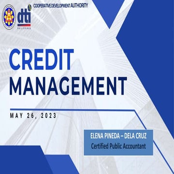 Credit-Management seminar for cooperative power point presentation | PPTX