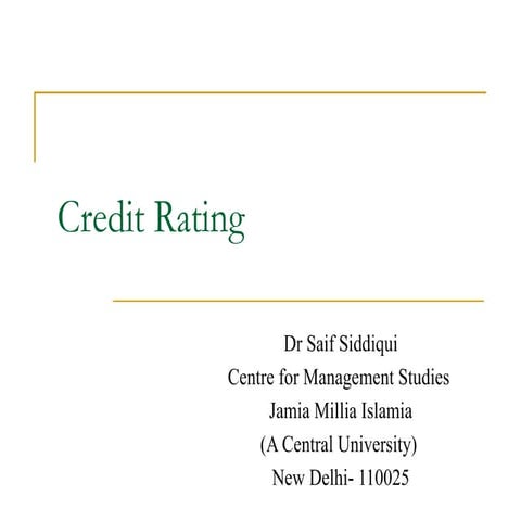 Credit Rating | PPT